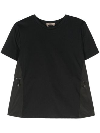 Herno T-Shirt mit Eins&auml;tzen - Schwarz