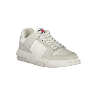Tommy Hilfiger Leather and Polyester Sneaker - White