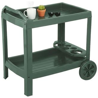 Dmora Dmora Servierwagen mit R&auml;dern, Made in Italy, 53 x 74 x 73 cm, Farbe Gr&uuml;n