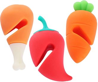 Generic Topfdeckelheber - 3X Hitzebest&auml;ndige Silikon-Auslaufstopper | &Uuml;berkochschutz-Topfdeckelhalter, K&uuml;chenhelfer In Lebensmittelform, Deckelheber F&uuml;r Kocht