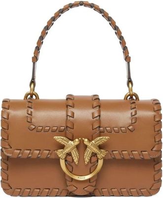 Pinko Pinko Hobo Bags - Structured Brown Leather Handbag - Gr. unisize - in Braun - für Damen