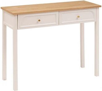 PEGANE Table console Coiffeuse avec 2 tiroirs, coloris ivoire - Longueur 100 x Profondeur 35 x Hauteur 80 cm