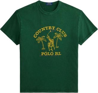 Polo Ralph Lauren Homme, Tops, Vert, Taille: L T-shirt Graphique Country Club