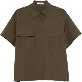 Joseph Femme, Blouses et Chemises, Vert, Taille: 34 FR Pocket Poplin Shirt