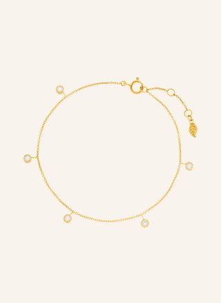 Leaf Armband My First Diamond Charms Aus 14 Karat Gelbgold Mit Diamanten gold