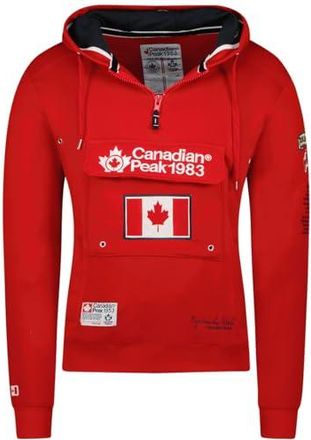 Canadian Peak Galapagos Men - Sweat Homme Capuche Poche Kangourou - Vêtement Sweatshirt Hoody Chaud Manches Longues - Pull Hommes Printemps Ete Automne Hiver (Rouge