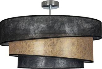 Lindby Plafonnier Tissu Ayvira à intensité variable (Moderne) en Noir e. a. pour Salon & Salle manger (à 3 lampes, E27) Luminaire Lampe Plafond Eclerage Ecla