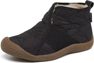 Generic Bottes orthop&eacute;diques imperm&eacute;ables d&eacute;contract&eacute;es en coton chaudes, antid&eacute;rapantes, l&eacute;g&egrave;res, en peluche, chaussures rondes &agrave; enfiler, Noir, 41.5 EU