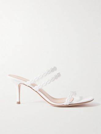 Gianvito Rossi Mules En Cuir Kai 75 - Blanc