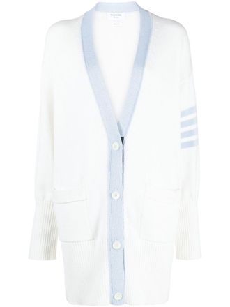 Thom Browne cardigan à 4 bandes signature - Blanc