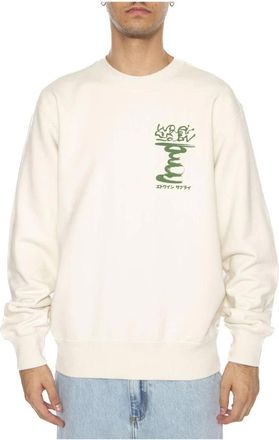 Edwin Homme, Sweatshirts et sweats &agrave; capuche, Beige, Taille: M Felpa Girocollo