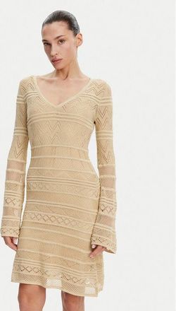 Guess Strickkleid W5GK48 Z3E22 Beige Slim Fit