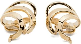 Ferragamo Femme, Accessoires, Jaune, Taille: ONE Size Leafbig Earrings