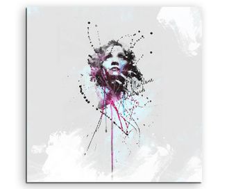 Paul Sinus Art Marlene Dietrich 60x60cm Keilrahmenbild Kunstbild Aquarell Art Wandbild auf Leinwand fertig gerahmt Original Unikat