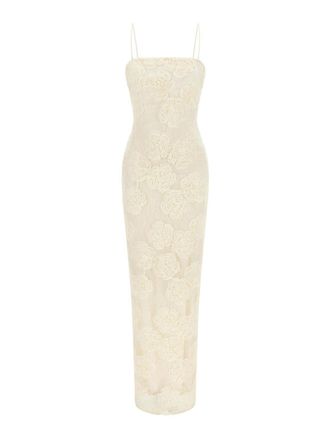 Rotate Knielanges Kleid - Wei&szlig;