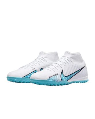 Nike Nike Herren Zoom Mercurial Superfly 9 Academy TF Sneaker, Wei&szlig;/baltischblau-rosa Explosion, 44.5 EU