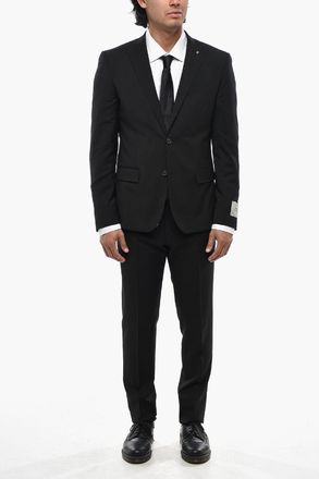 Corneliani CC COLLECTION Zweiknopf-Anzug aus reiner Schurwolle mit Pattentaschen und klassischem Revers Corneliani