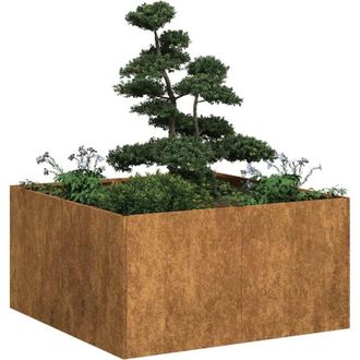 vidaXL Vidaxl - Jardini&egrave;re rouill&eacute; 80x80x40 cm acier inoxydable