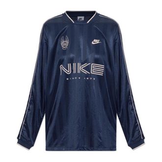 Nike Femme, Tops, Bleu, Taille: 38 FR Long Sleeve Hauts