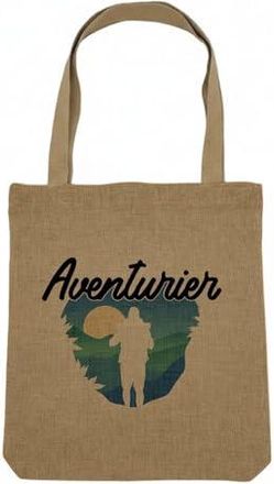 Fabulous Sac Shopping Tote Bag Aspect Lin - Aventurier Voyageur Backpacker Randonn&eacute;e - Sac de Courses Toile Epaisse 360g Beige Naturel Cabas Port&eacute; Epaule Solid