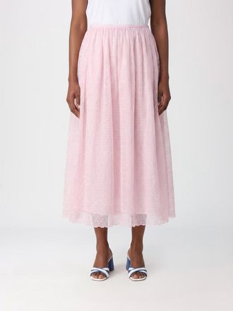 Cecilie Bahnsen Jupe midi trap&egrave;ze en m&eacute;lange de coton &agrave; motif floral