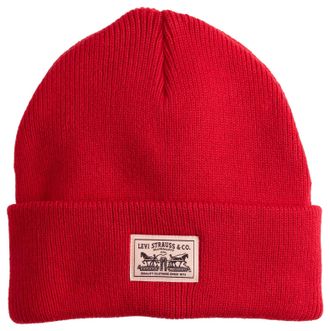 Levi's Backpatch Beanie Strickm&uuml;tzen f&uuml;r Herren, Color Rhythmic Red, One Size