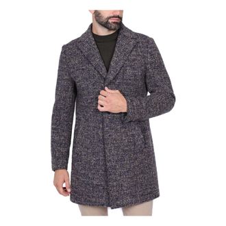 Bob Homme, Manteaux, Bleu, Taille: XL Manteau en laine boucl&eacute;e