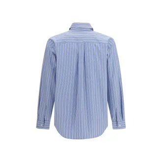 Saint Laurent Mens Blue Cotton Pattern Shirt