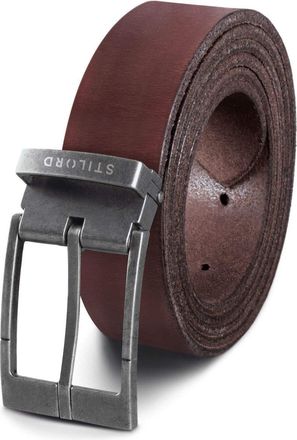 STILORD Vintage Lederg&uuml;rtel Herren Damen Universal K&uuml;rzbar Echtlederg&uuml;rtel Herreng&uuml;rtel Dameng&uuml;rtel B&uuml;ffelleder, Farbe:cresto - braun | Schnalle antik - silbe