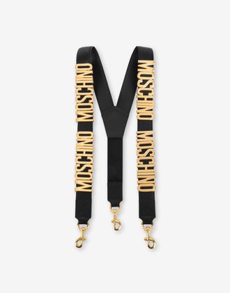 Moschino Bretelles en cuir de veau - Noir