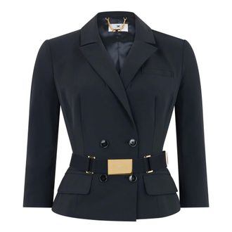 Elisabetta Franchi Femme, Vestes, Noir, Taille: 42 FR Manteaux