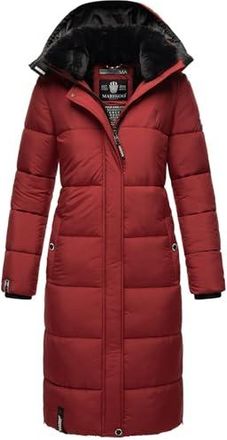 Marikoo Veste dhiver matelass&eacute;e longue pour femme B936, rouge fonc&eacute;, L