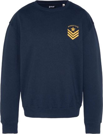 Schott NYC Schott Nyc, Homme, Sweatshirts et sweats &agrave; capuche, Bleu, Taille: M SweaT-shirt logo imprim&eacute;