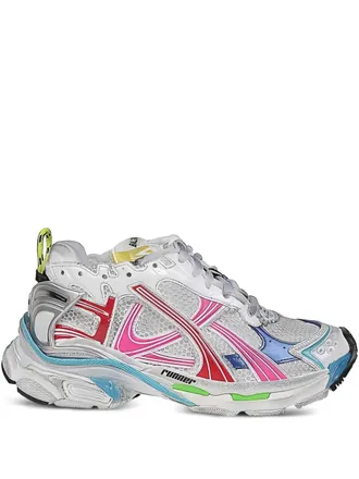 Balenciaga baskets à empiècements en résille - Blanc