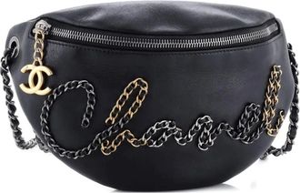 Chanel Chain Signe Waist Bag Calfskin belt bag - Schwarz