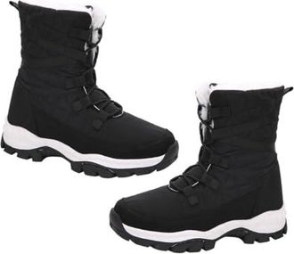 Valiclud Bottes de Neige DHiver pour Femme Bottines Chaudes Doubl&eacute;es de Peluche Tige Moyenne Semelle Antid&eacute;rapante Chaussures Confortables Noires Taille 40 pou