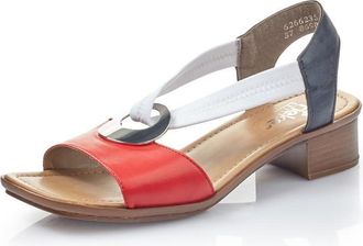 Rieker Damen Riemchensandalen 62662, Frauen Sandalen,Freizeitschuhe,offene Schuhe,Strandschuhe,Sandaletten,Absatz,rot Kombi (35),41 EU / 7.5 UK