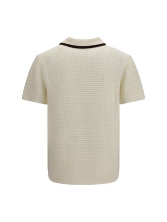 Casablanca Mens Textured Terry Polo Shirt White Cotton; Polyamide; Elastane T-shirts And Polos
