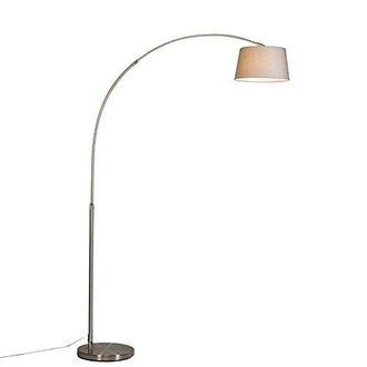 QAZQA arc-basic - Lampe arqu&eacute;e - 1 lumi&egrave;re - H 1760 mm - Gris - Moderne - &eacute;clairage int&eacute;rieur - Salon