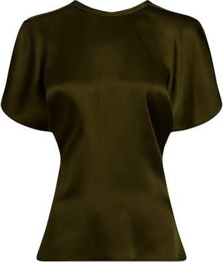 Victoria Beckham Top cintr&eacute; col rond satin&eacute;