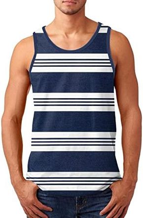 Generic D&eacute;bardeurs ray&eacute;s sans manches pour hommes &eacute;t&eacute; d&eacute;contract&eacute; haut de plage chemise mode sport ray&eacute; sans manches chemise de plage haut d&eacute;bardeur ample che