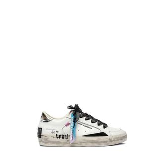 Crime London Femme, Chaussures, Blanc, Taille: 37 EU Baskets blanches en cuir avec d&eacute;tail logo