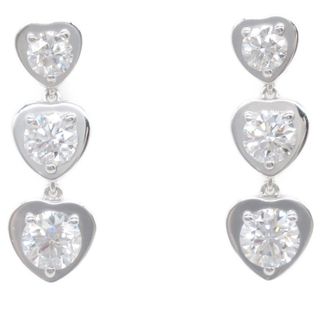 Cartier Triple Diamond Heart Earrings Size M