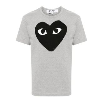Comme Des Gar&ccedil;ons Black Heart T-Shirt - - Tops - Herren - Grau - XL