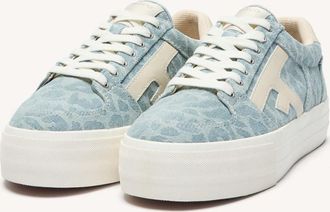 Faguo Baskets l&eacute;opard bleu et cr&egrave;me - WALNUT PLATFORM