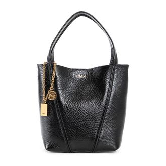 Chlo&eacute; Femme, Sacs, Noir, Taille: ONE Size Sac en cuir noir avec cha&icirc;ne