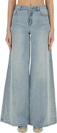 Michael Michael Kors Wide Leg Cotton Jeans - Blue