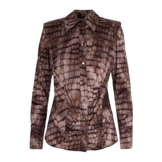 Elisabetta Franchi Damen, Blusen & Hemden, Braun, MGr&ouml;&szlig;e