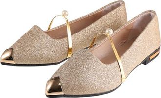 IFUNDOM Escarpins Pointus &agrave; Perles pour Femme Ballerines Nude Plates Antid&eacute;rapantes Taille 39 Chaussures L&eacute;g&egrave;res en Caoutchouc R&eacute;sistantes pour &Eacute;t&eacute; Shopping e
