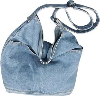 BESPORTBLE HEMOTON Paquet Bandouli&egrave;re en Denim Grand Format Bandouli&egrave;re Ajustable pour &Eacute;tudiante Paquet Fourre-Tout L&eacute;ger pour Sorties et Shopping